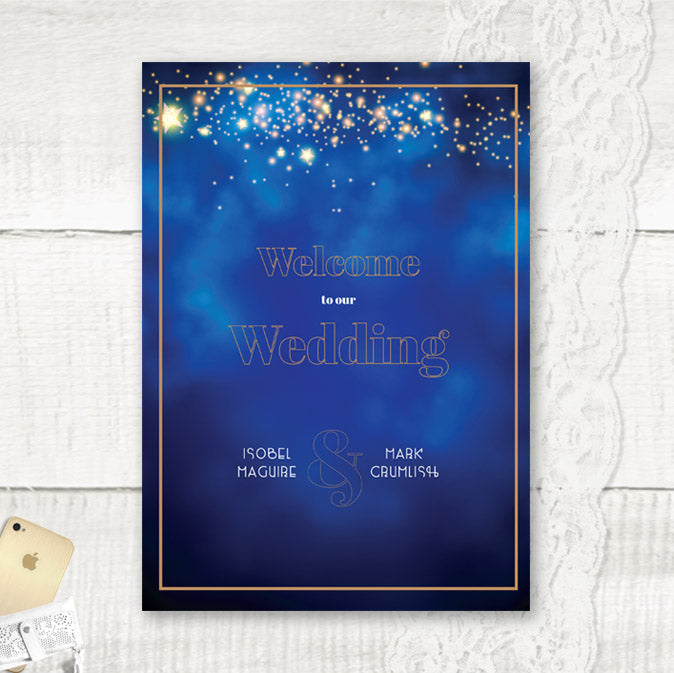 Midnight Blue -Personalised Wedding Welcome Sign wedding signs Ireland ...